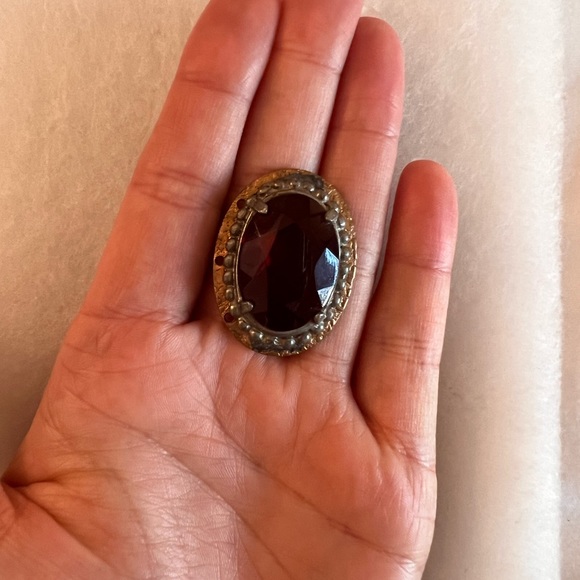 Jewelry | Antique Red Brooch Red Oval Stone | Poshmark
